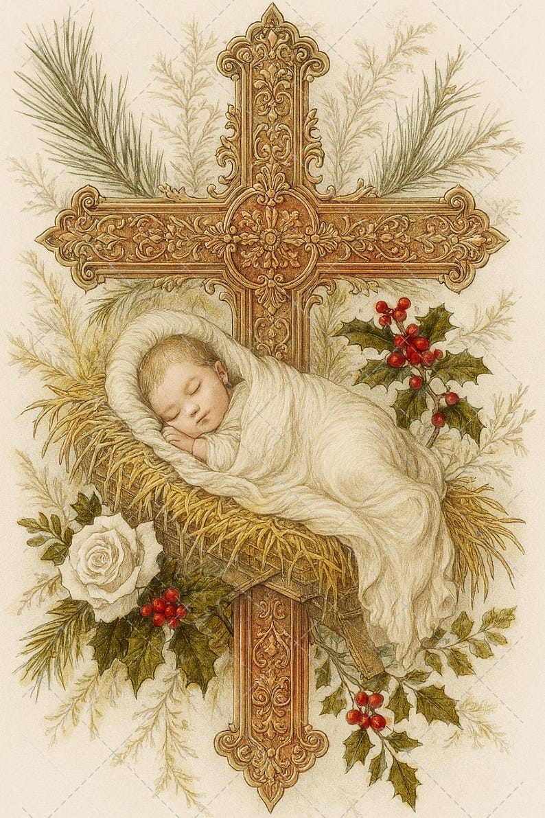 Nativity Rice Paper for Decoupage: Baby Jesus, Cross, Holiday Crafts - Etsy