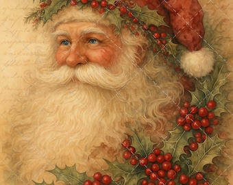 Vintage Santa Claus Decoupage Rice Paper: Christmas Craft A4 Sheets - Etsy