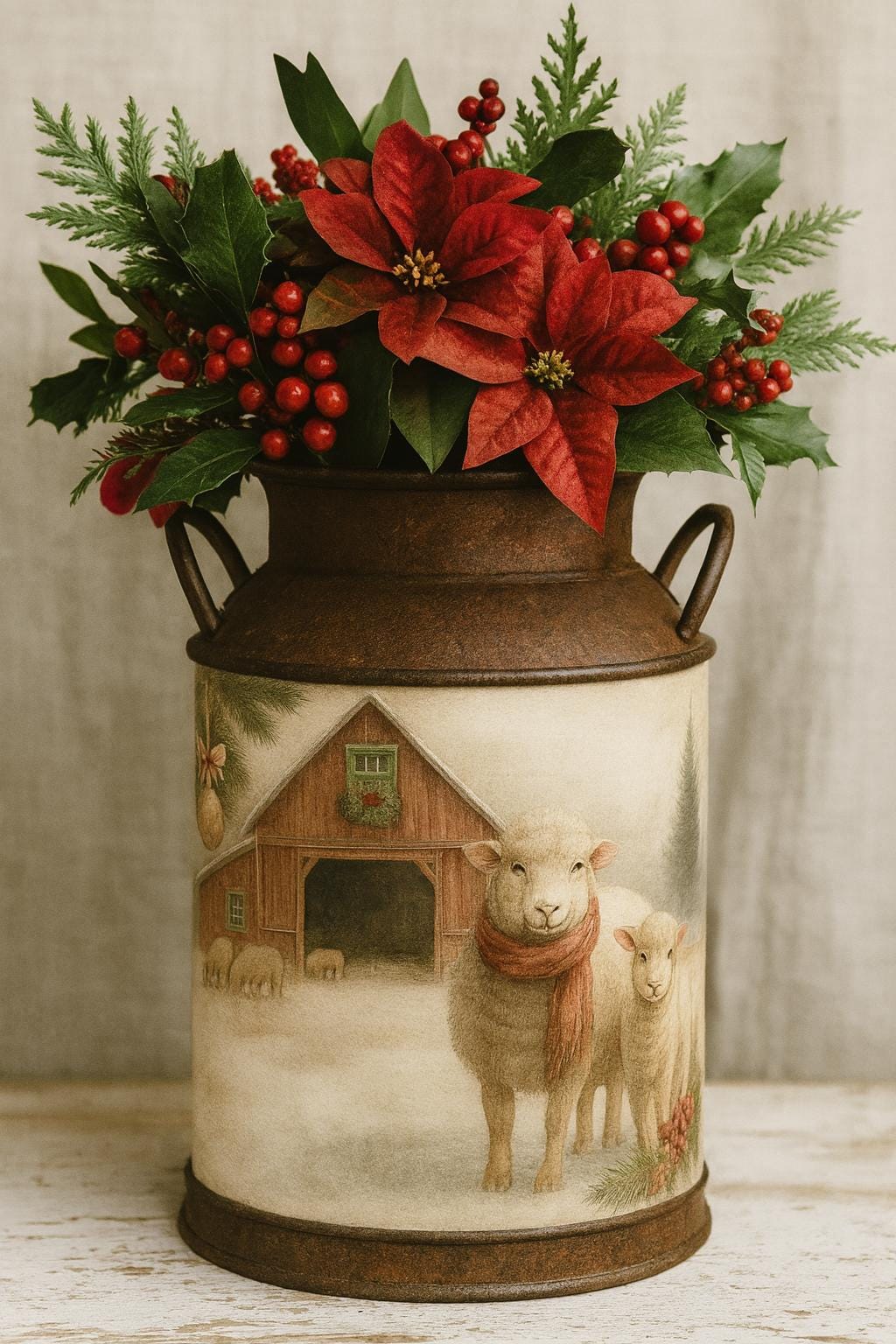 Christmas Sheep Barn Decoupage Paper: Rustic Farmhouse Winter Craft ...