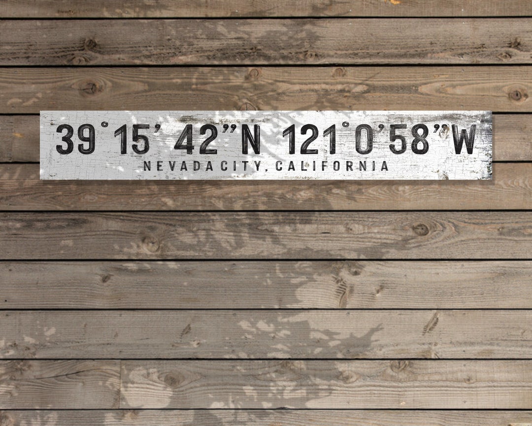 Custom Wood Sign, Coordinates for Memory Wall , Rustic Wood Sign, GPS ...