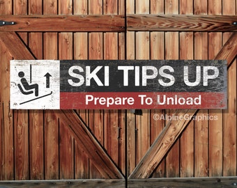 Ski Tips up Sign - Etsy