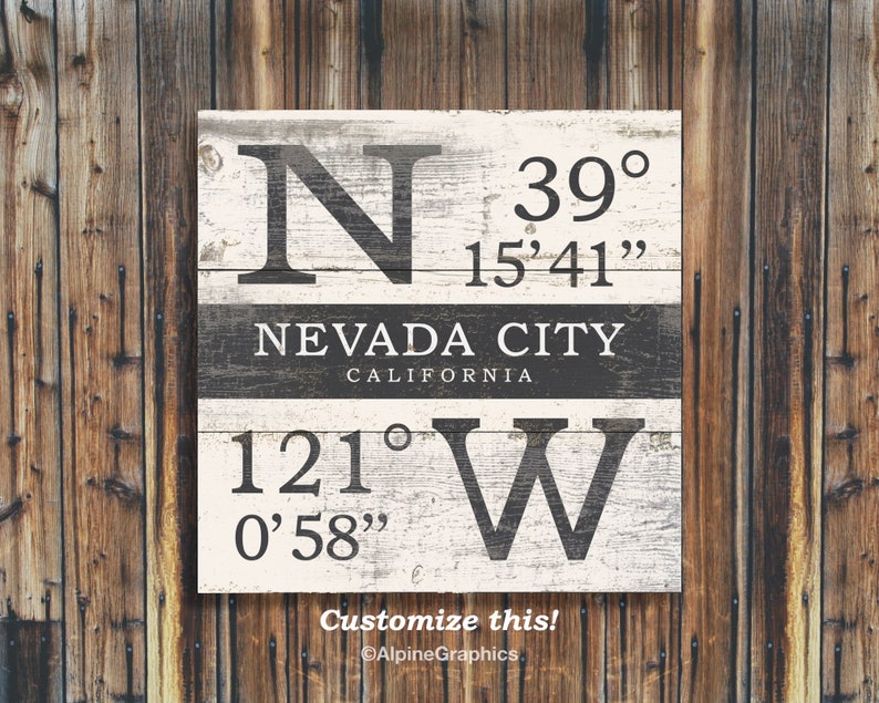 Custom Coordinates Latitude Longitude Rustic Wood Sign - Etsy