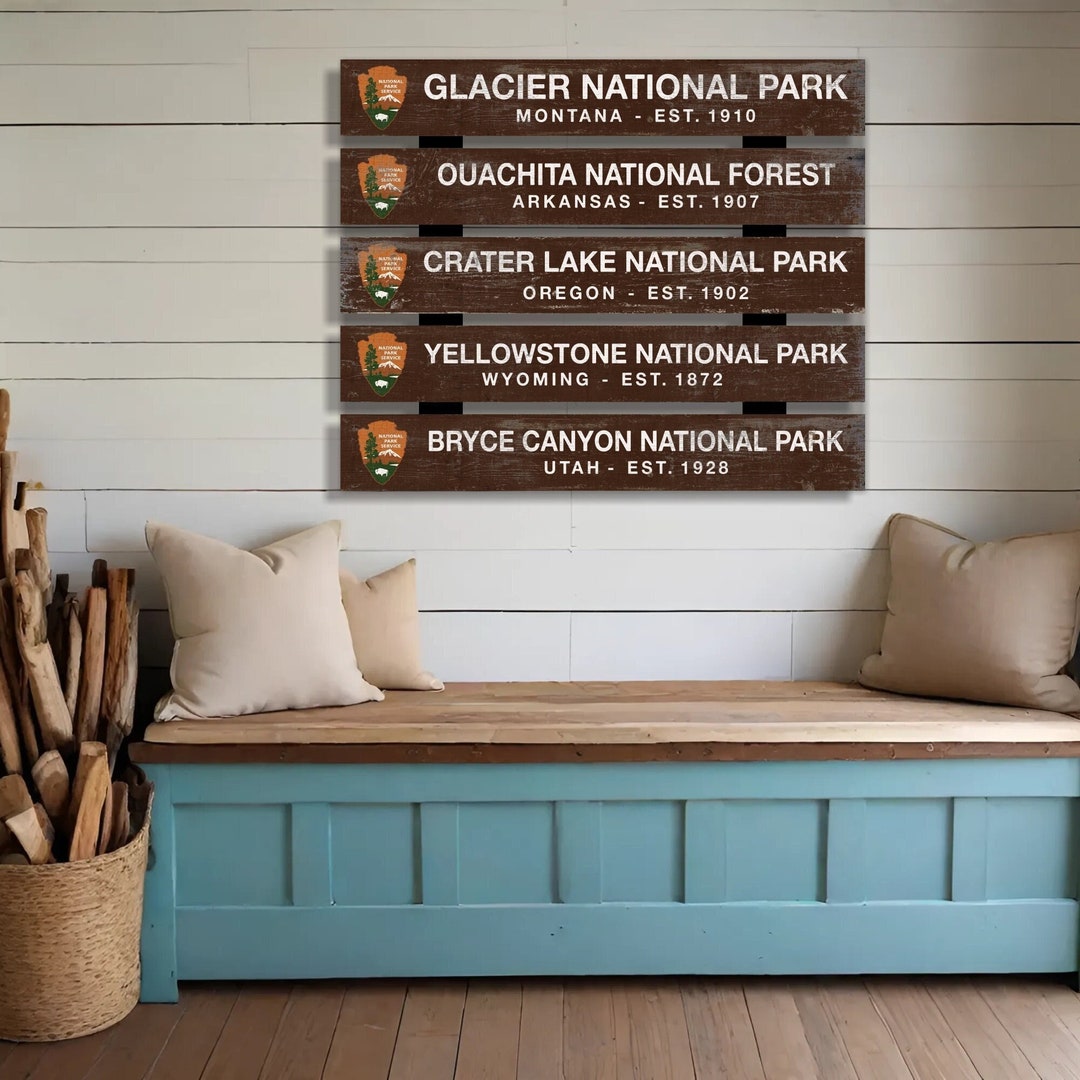 National Park Wood Sign – Rustic Vintage-style Reproduction – Weathered ...