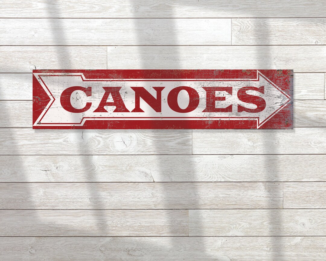 Canoes Rustic Wood Sign, Summer Camp Sign, Cabin Decor, Lake Sign ...
