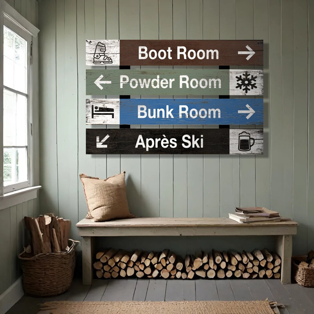 Custom Trail Sign - Rustic Wood Ski Resort Sign for Lodge and Mountain ...