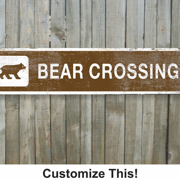 Bear Crossing Sign - Etsy