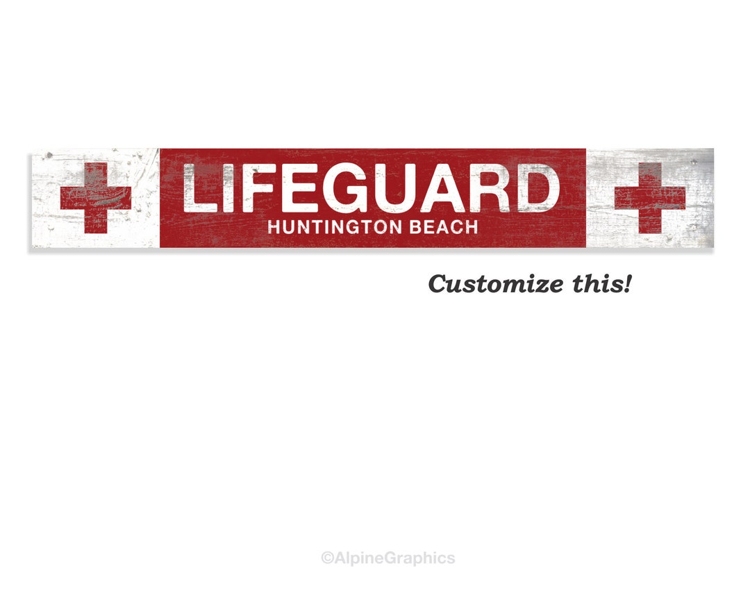 Lifeguard, Custom Wood Beach Sign, Perfect Distressed Decor for a ...