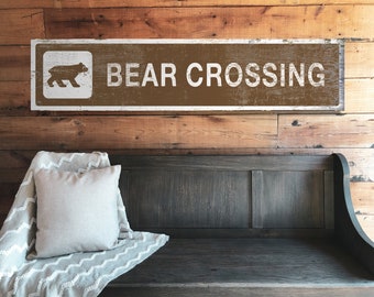 Bear Crossing Sign | Etsy
