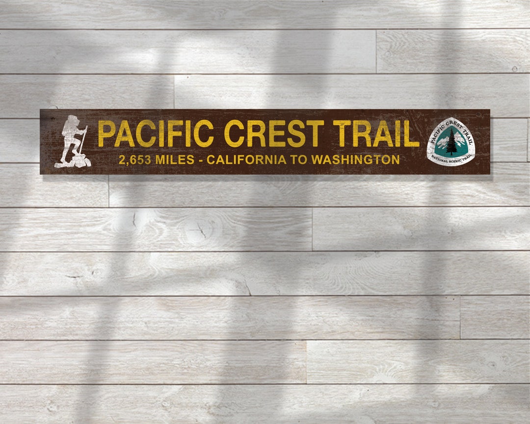 Pacific Crest Trail Rustic Wood Sign, Vintage Reproduction, PCT, Woodsy ...