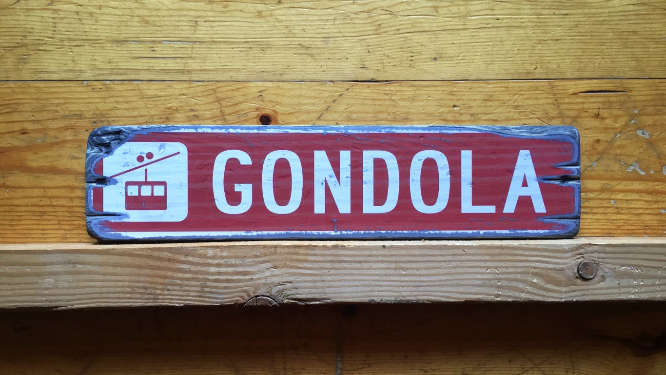 Gondola Resort Sign Handcrafted Rustic Wood Sign Ski Resort | Etsy