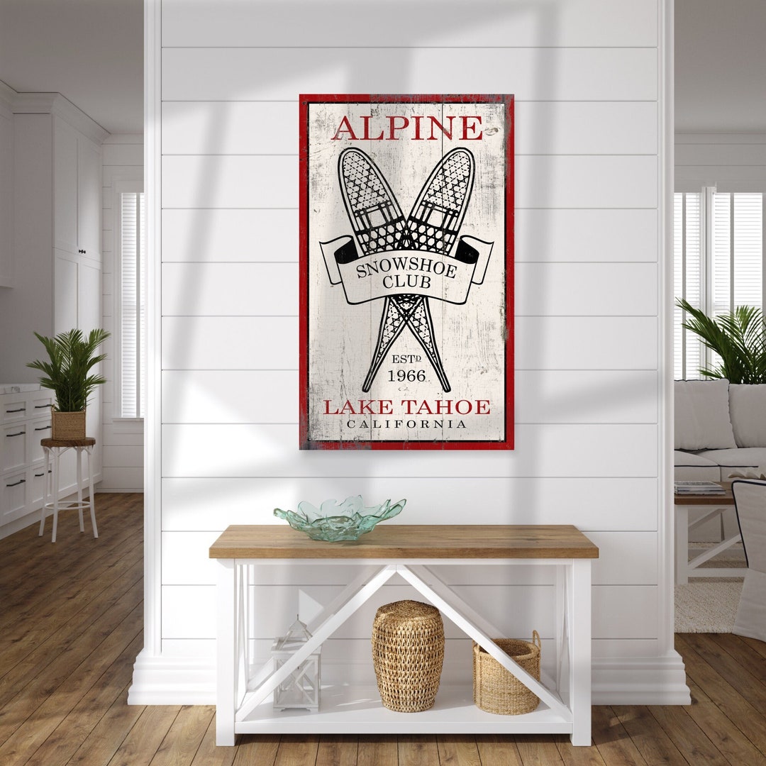 Alpine Snowshoe Club Rustic Wood Sign, Custom Vintage Style Sign ...