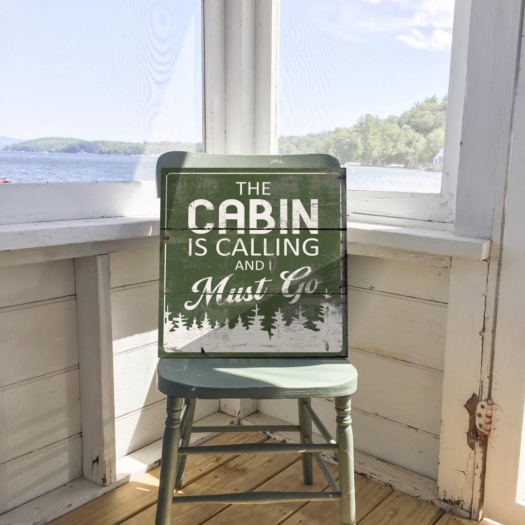 Personalized the Cabin is Calling Wood Sign, Rustic Mountain Decor - Etsy