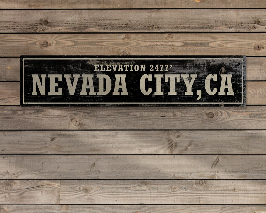 Custom Rustic Wood Hometown Sign With Elevation Perfect - Etsy