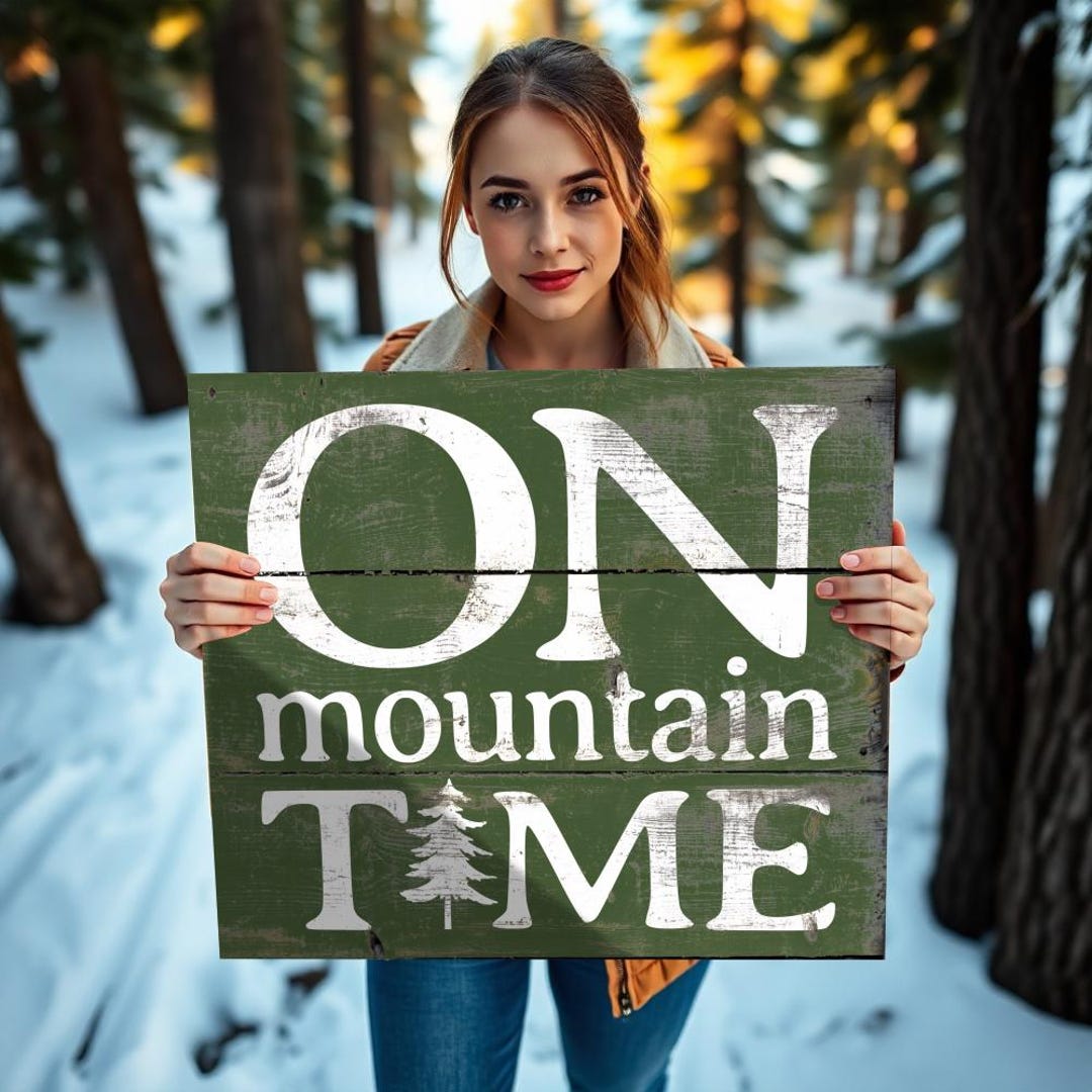 Personalize This Wood Sign, on Mountain Time, Weathered and Rustic ...
