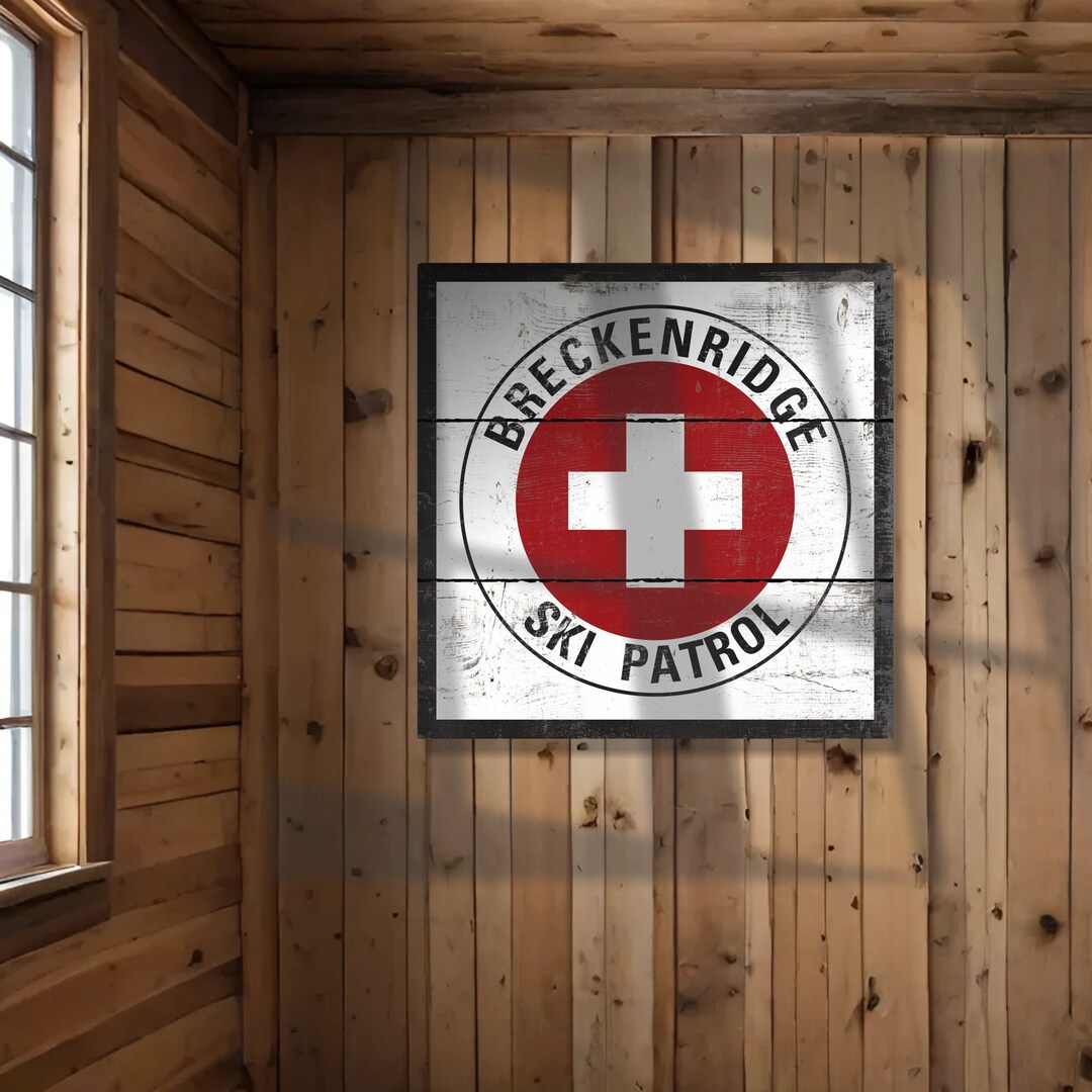 Customize This Ski Patrol Sign, Distressed Rustic Wood Sign for the ...