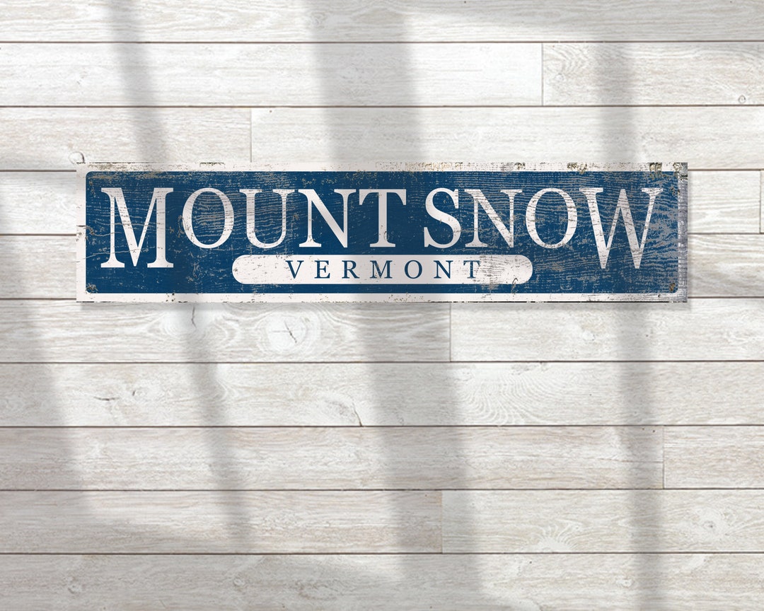 Custom Rustic Wood Ski Resort Sign, Mount Snow Vermont, Weathered and ...