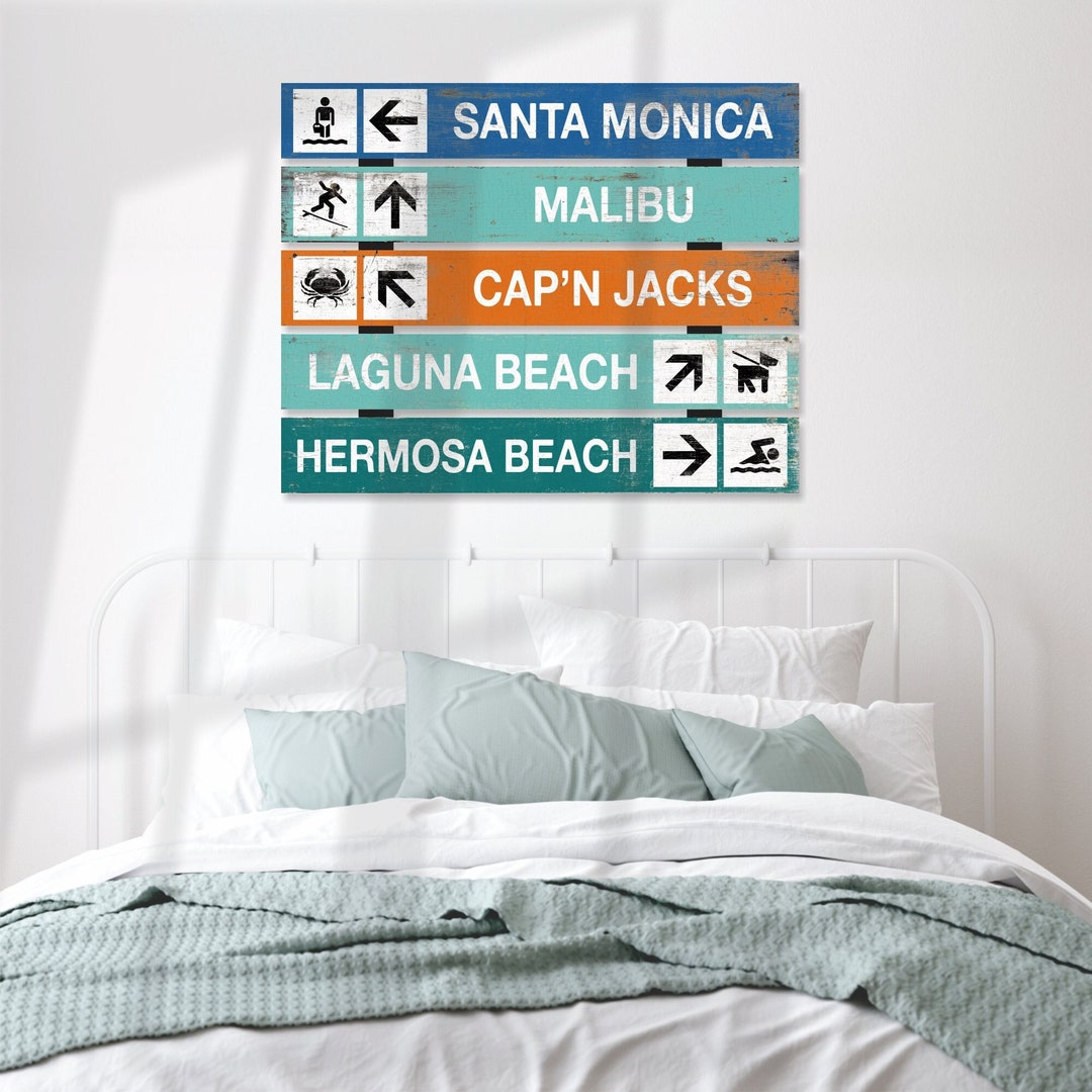 Custom Beach Signs, Rustic Wood Seaside Signs, Distressed Cabin and ...
