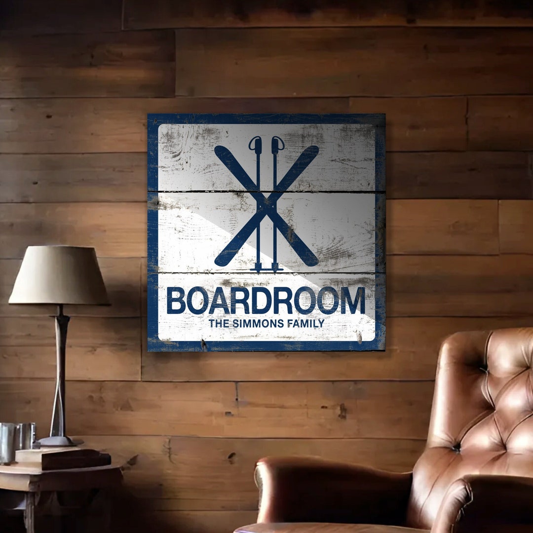 Personalize This Wood Sign, Boardroom, Weathered and Rustic Lodge Decor ...