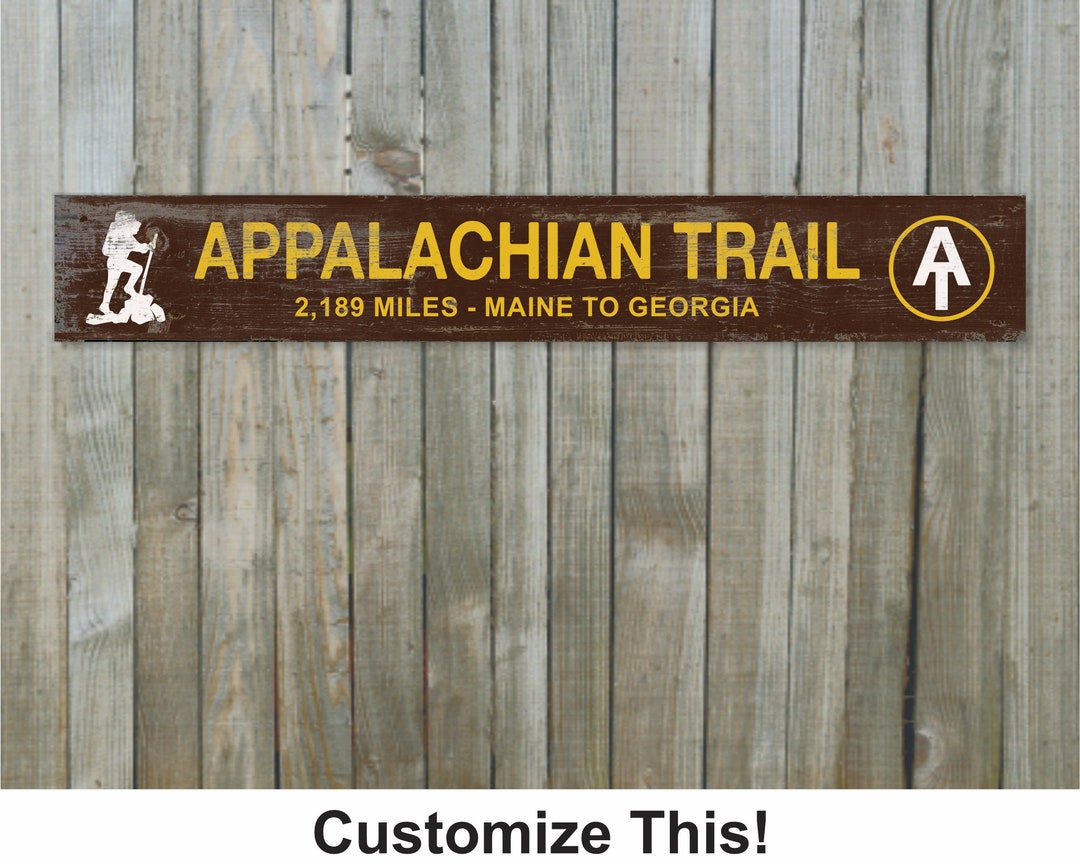 Personalized Appalachian Trail Sign, Rustic and Woodsy Hiker Decor - Etsy