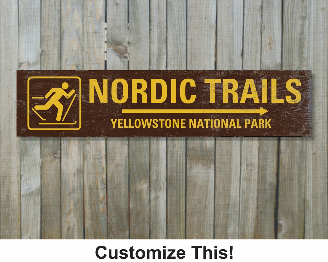 Customize This Nordic Ski Trails Sign, Perfectly Weathered and ...