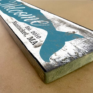 Personalized Whale Welcome Sign, Distressed Beachy Cottage - Nautical ...