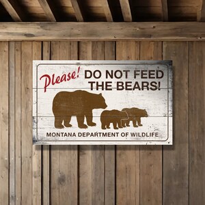 Don't Feed the Bears Rustic Wood Sign, Distressed Cabin and Lodge Decor ...