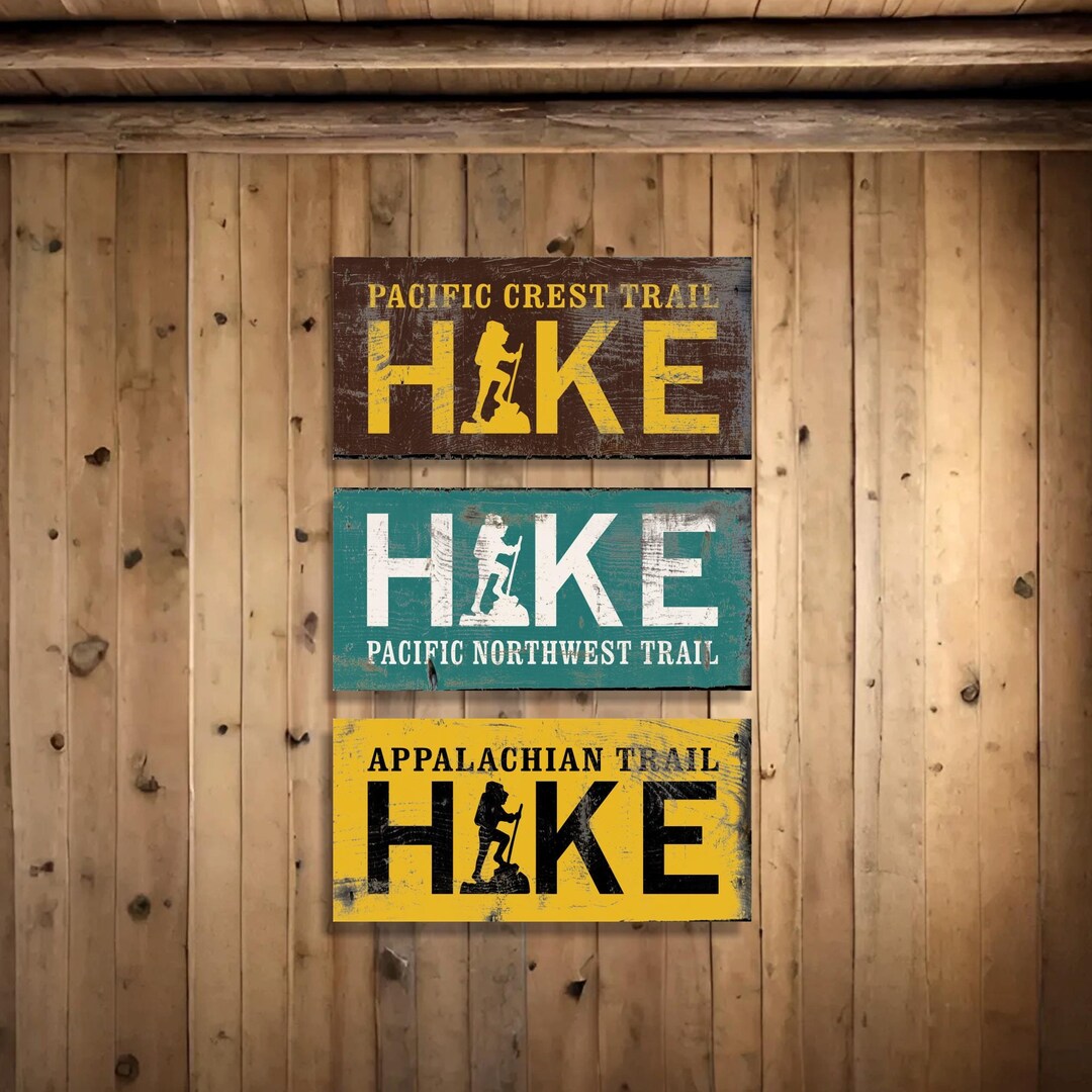 Customize This Wood HIKE Trail Sign - Woodsy and Rustic Hiking Sign ...