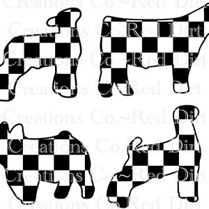 Checkered Show Animals Digital File - Etsy