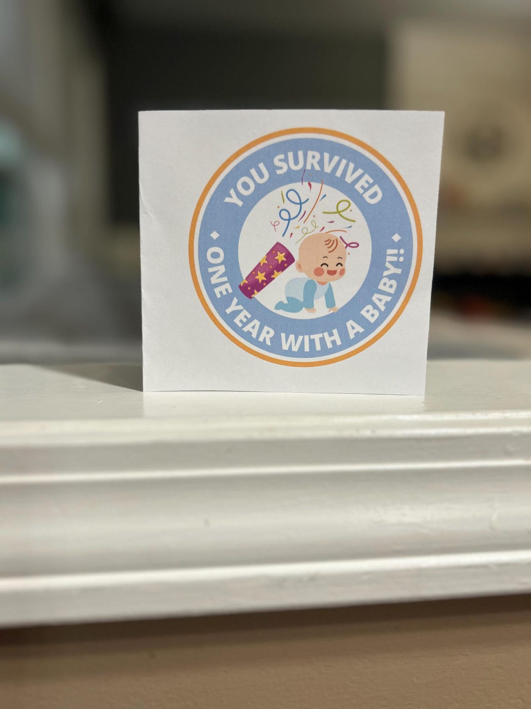 First Birthday Card for Mom: Survived the Year (digital Download, PDF ...