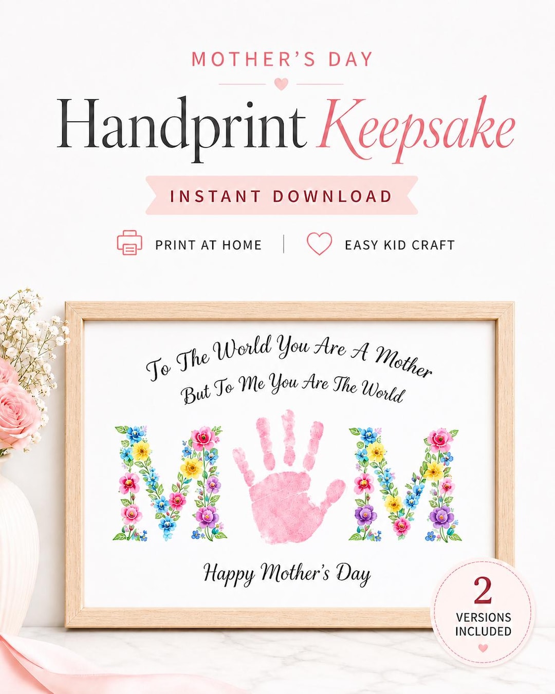 Mother’s Day Handprint Craft for Mom | Mom Keepsake Printable | Gift ...