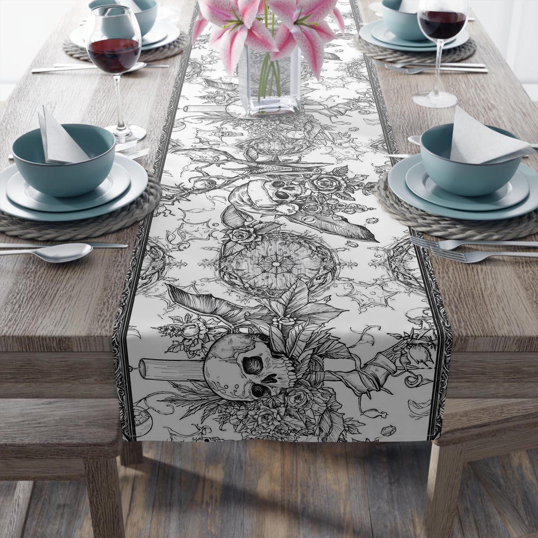 Gothmas Dark Academia Aesthetic Table Runner, Elegant Dining Decor ...