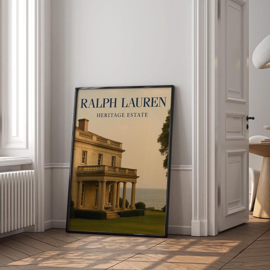 Ralph Lauren Inspired Coastal Villa Print: Elegant Architecture ...