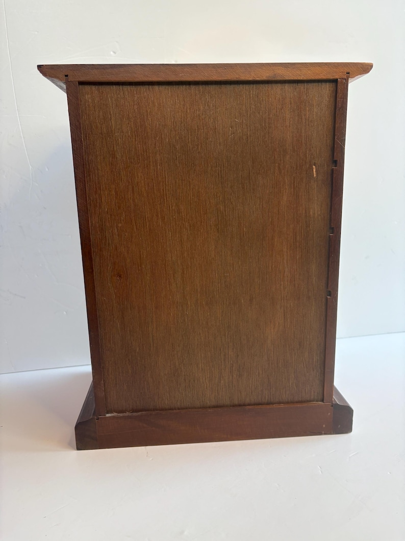 Vintage Wooden Jewelry Armoire With Louvered Doors and Multiple Drawers ...