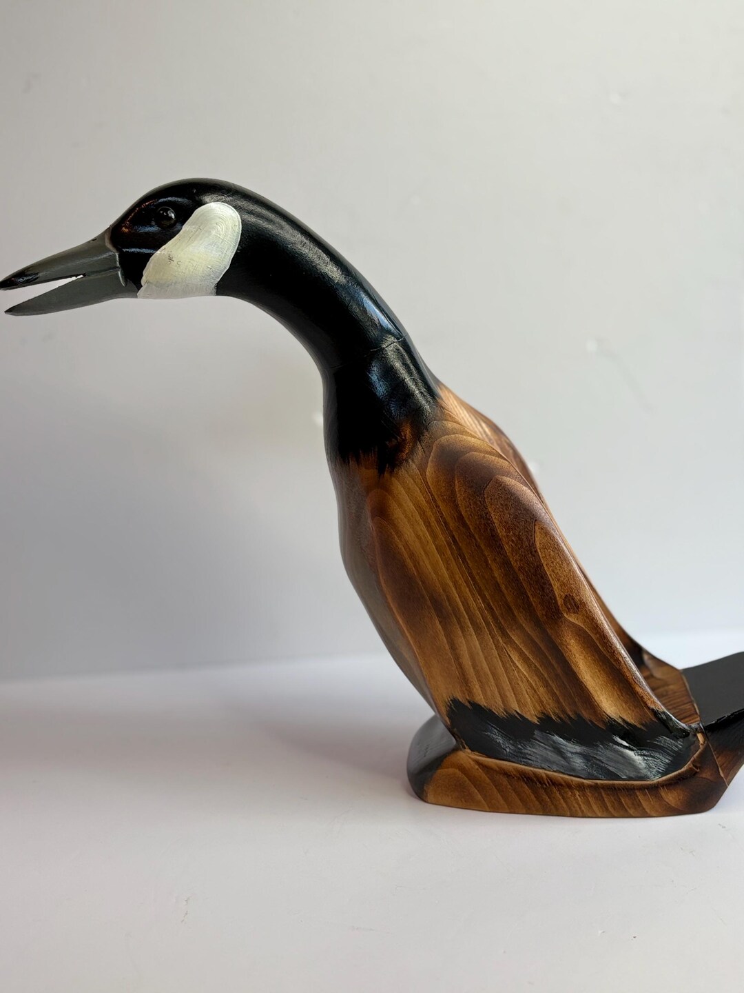 Artist-signed S. Trembley Carved Wooden Canadian Goose Bottle Holder - Etsy