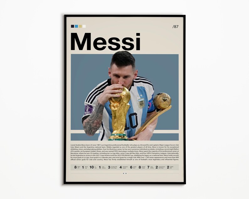 Lionel Messi Poster, Argentina Soccer Print, Sports Poster, Soccer ...