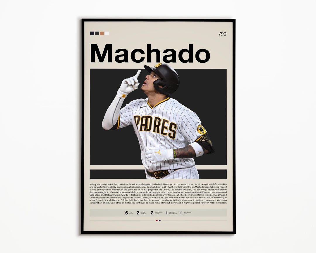 Manny Machado Poster, San Diego Padres, Baseball Prints, Sports Poster ...