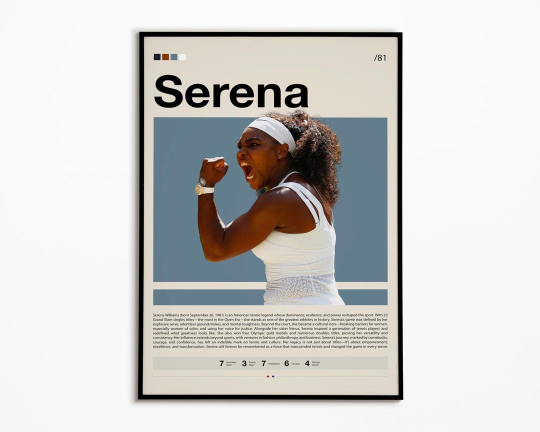 Serena Williams Poster, Tennis Poster, Motivational Poster, Sports ...