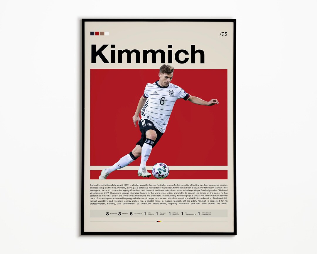 Joshua Kimmich Poster, Bayern Munich Poster, Soccer Gifts, Sports ...