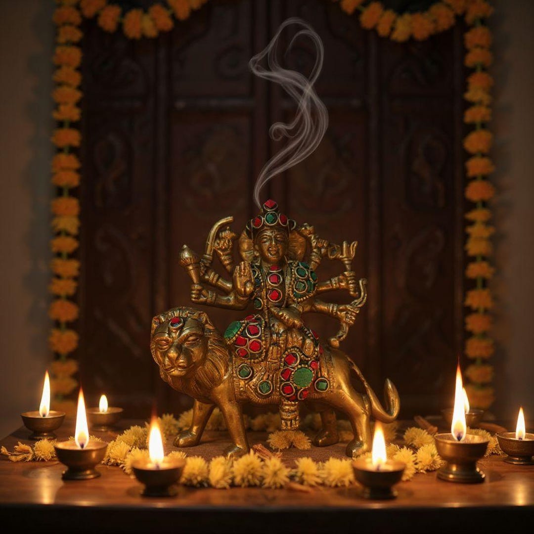 Handmade Brass Durga Mata Idol, Hindu Goddess Statue - Etsy