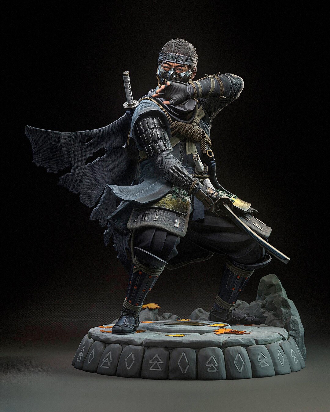 Estatua de samurái guerrero Ronin: figura de resina artesanal / Kit ...