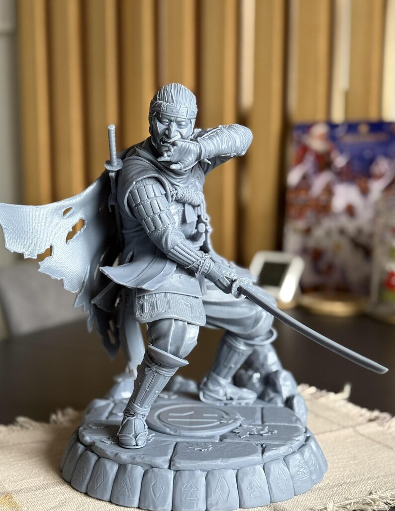 Estatua de samurái guerrero Ronin: figura de resina artesanal / Kit ...