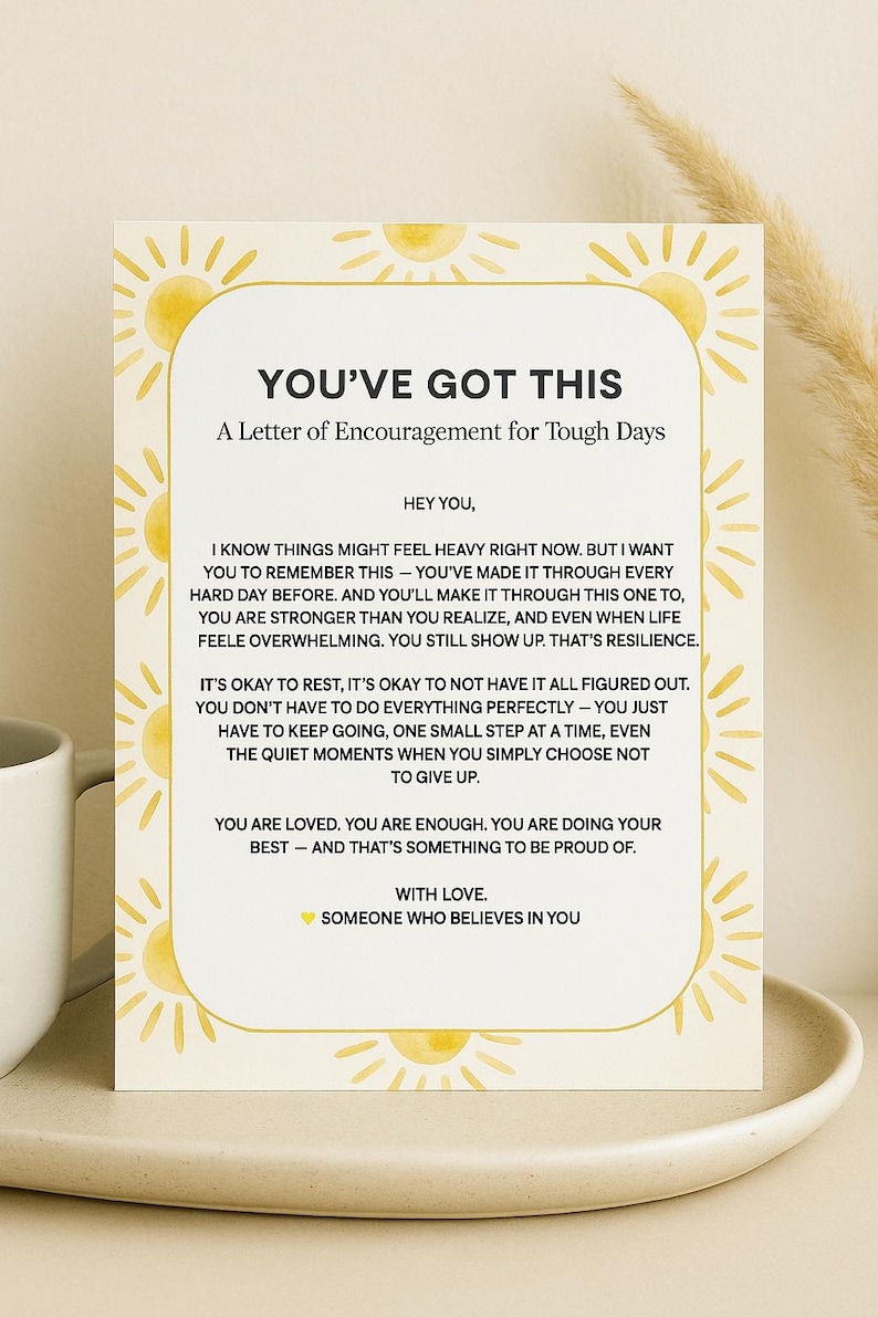 You’ve Got This – A Letter of Encouragement for Tough Days - Etsy