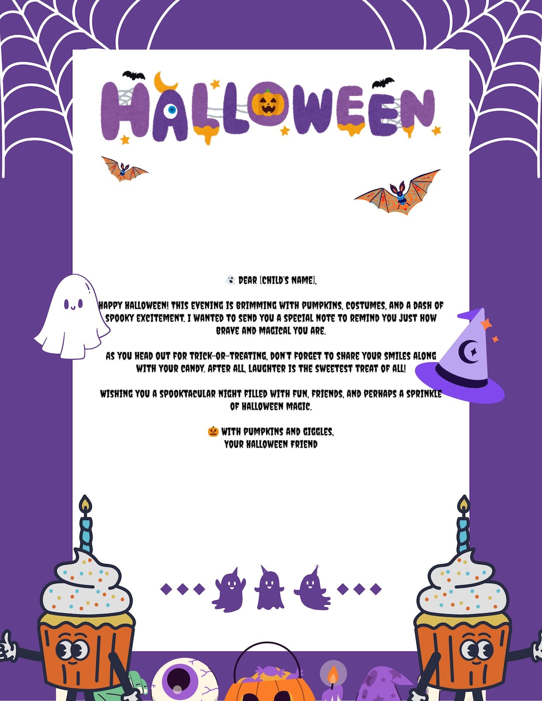 Printable Halloween Letter | Editable Spooky Note for Kids | Magical ...