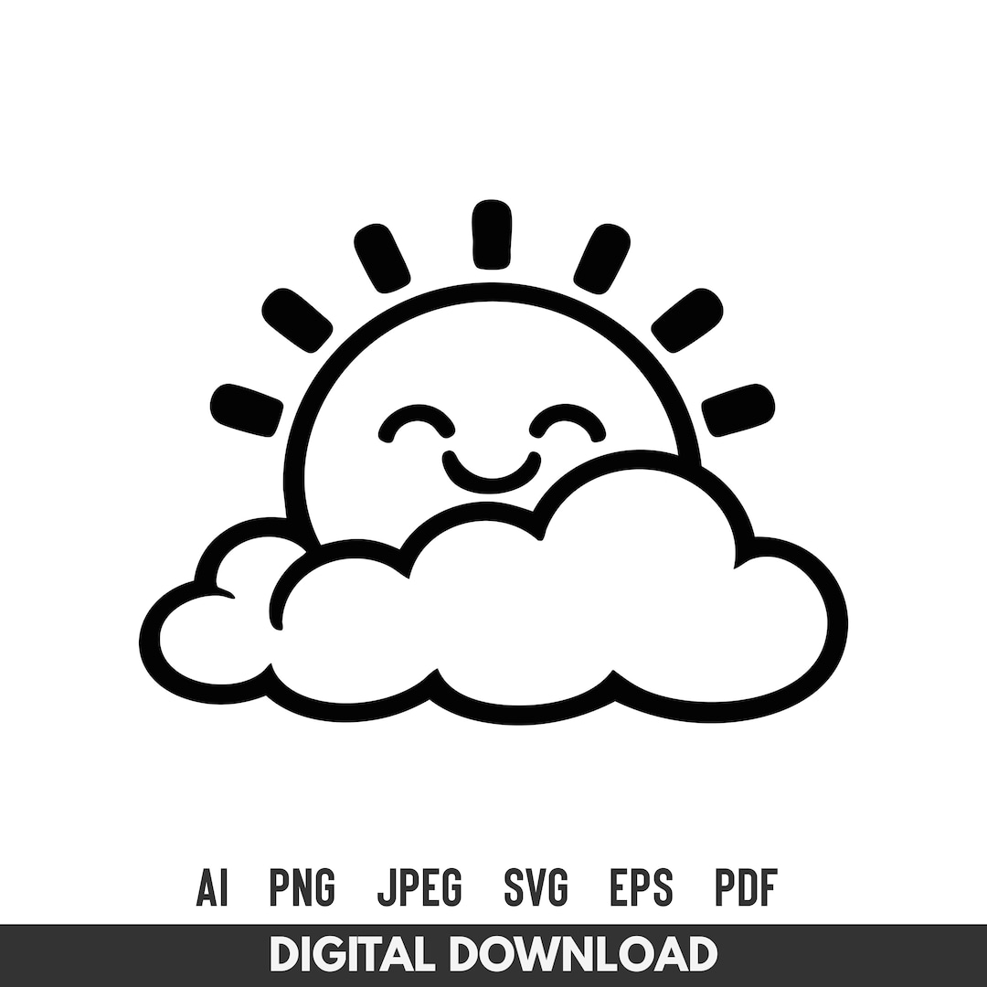 Smiling Sun SVG | Cute Sun Cut File for Cricut & Silhouette - Etsy