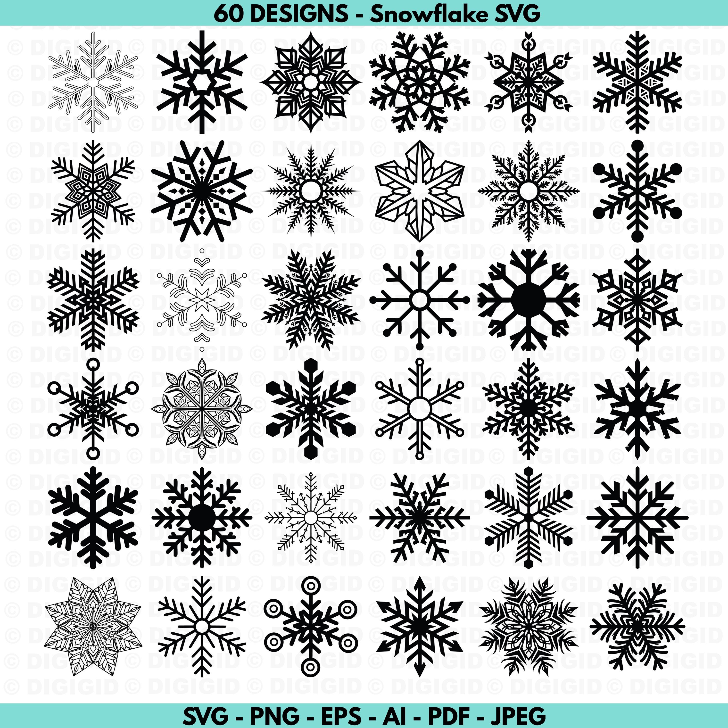 Snowflake SVG Bundle, Winter Snowflake Clipart, Christmas Snow Cut ...