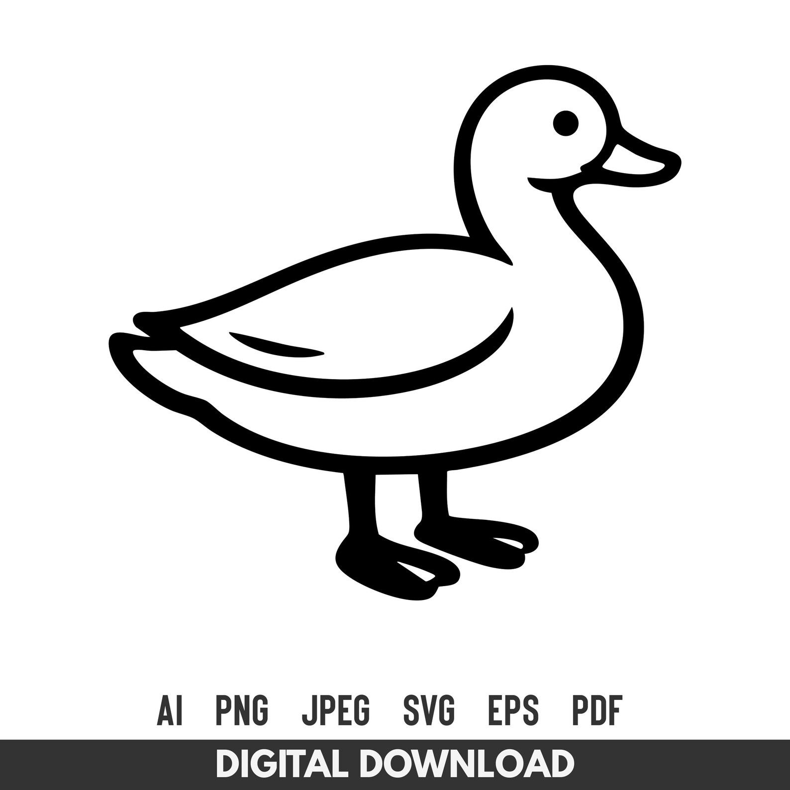 Duck SVG Cut File | Minimalist Duck Profile Design for Cricut ...