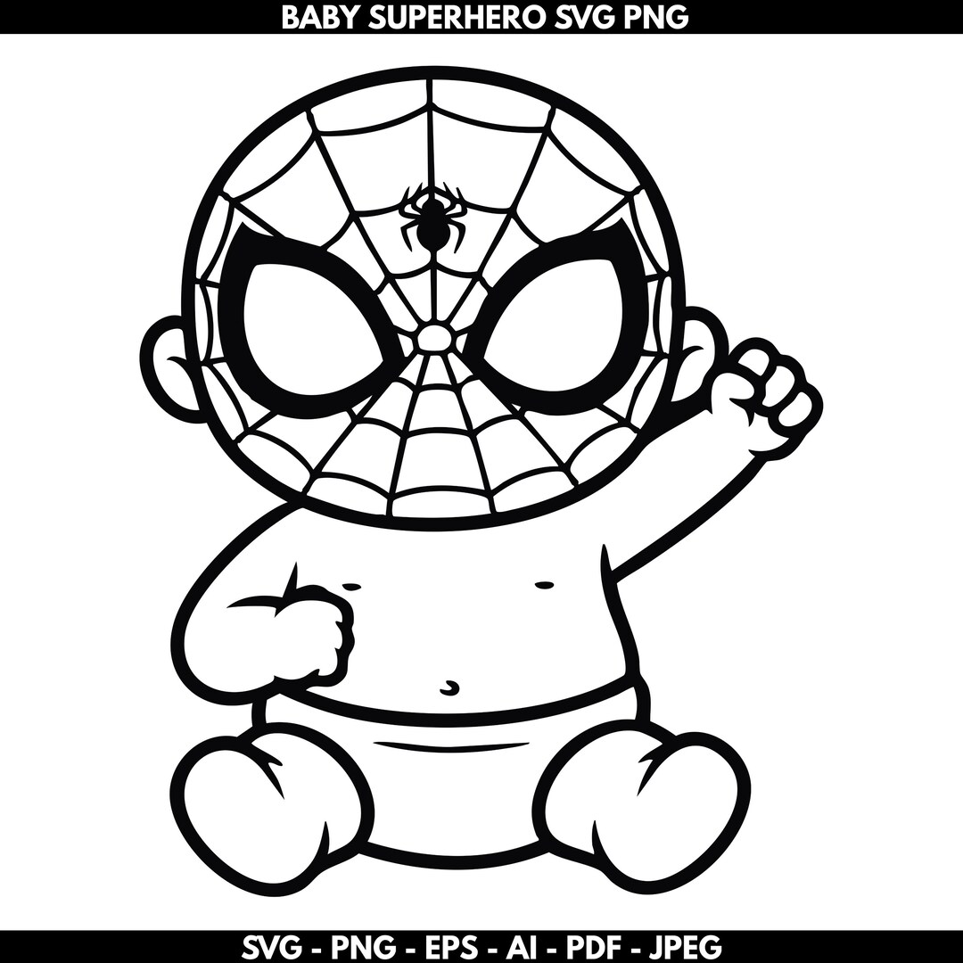 Baby Superhero SVG Png | Cute Hero Baby Cut File - Etsy