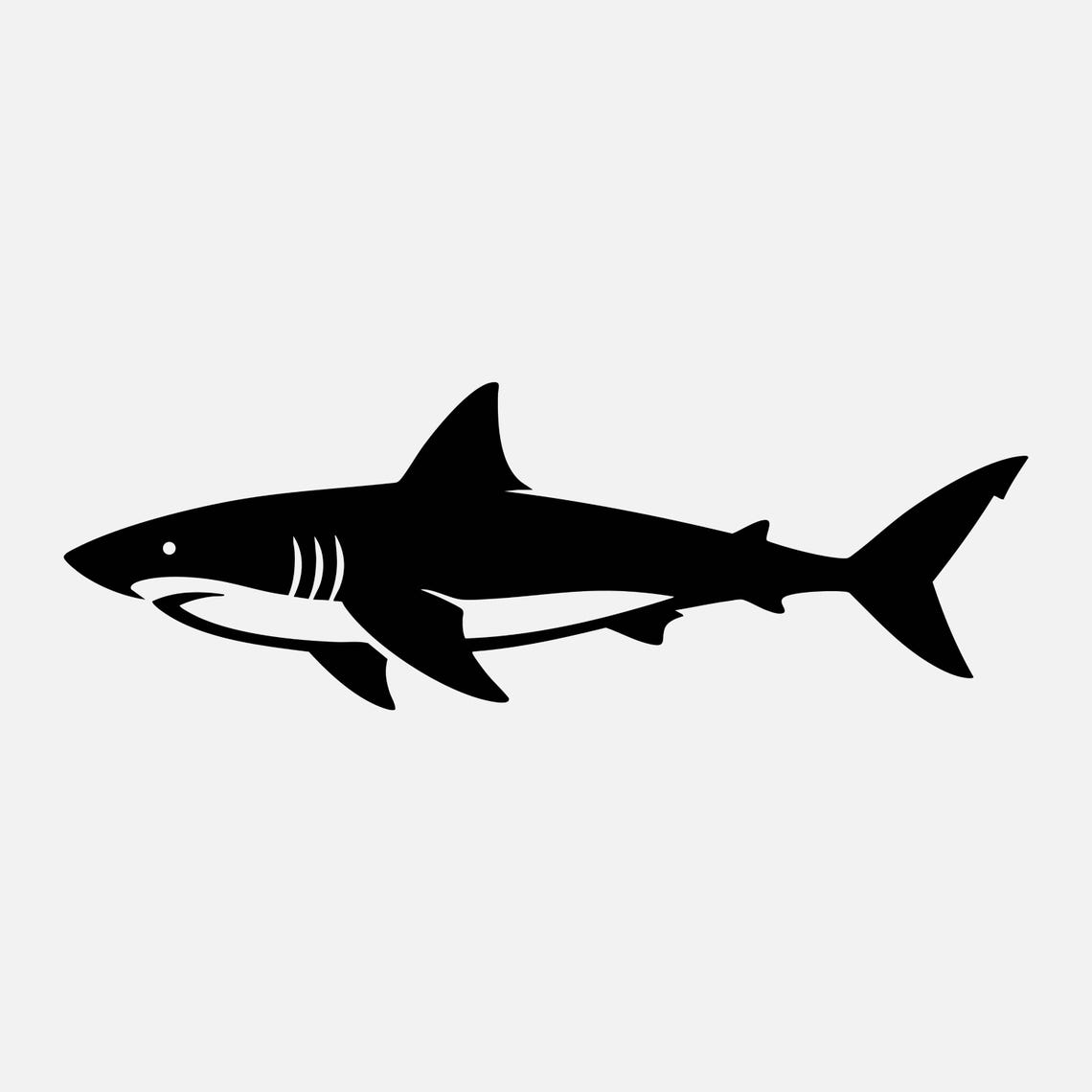 Classic Shark Silhouette SVG for Cricut & Silhouette | Minimal Shark ...