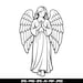 Angel Statue SVG PNG | Praying Angel Line Art Cut File | Religious ...
