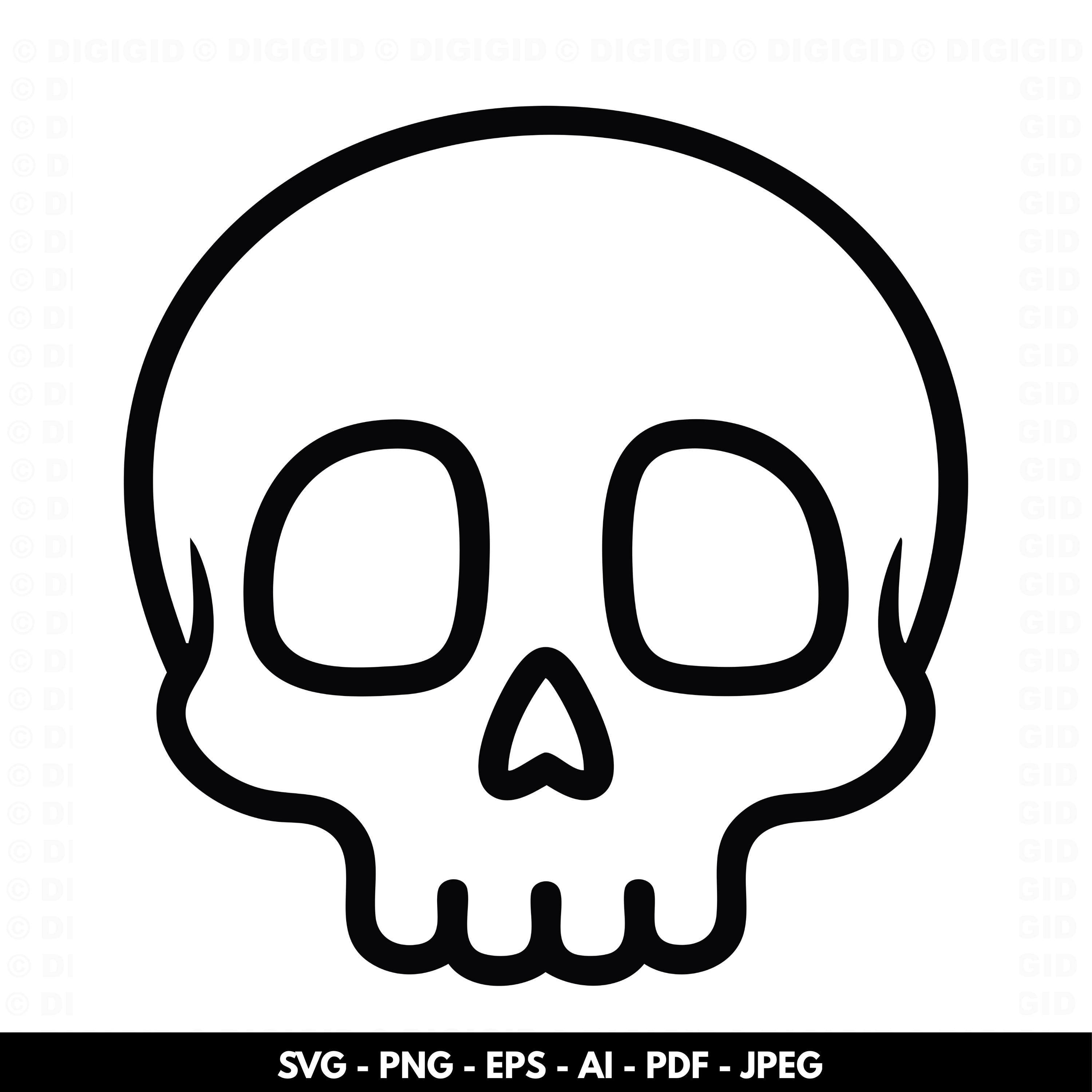 Skull Icon SVG PNG Minimalist | Skull Cut File for Cricut Silhouette - Etsy